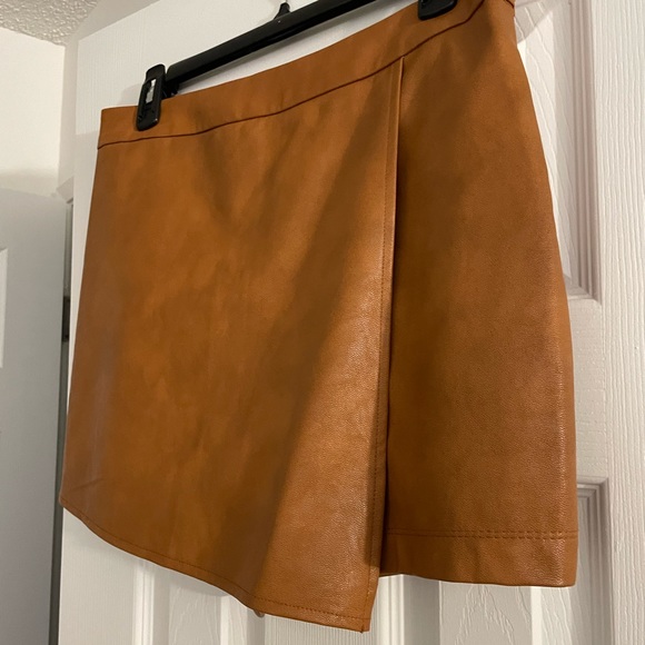 Shorts | Camel Color Pleather Skorts | Poshmark